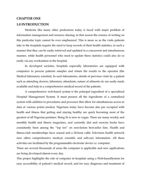 Hospital Management system Database design | DOCX