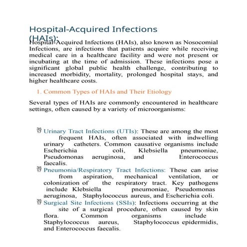 Hospital Acquired Infection Notes.pptx.. | PPTX