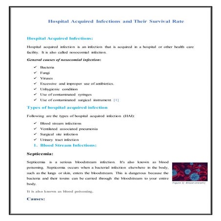Hospital acquired infections and their survival rate | DOCX