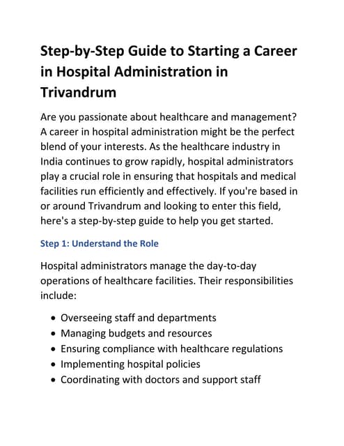 Diploma in hospital administration cours | PDF | Healthcare Industry ...