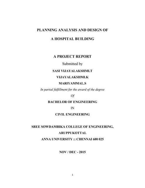 Hospital project report | PDF