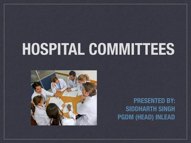 Hospital infection control committee | PPTX