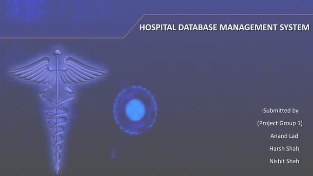 Hospital database management system project report | PDF