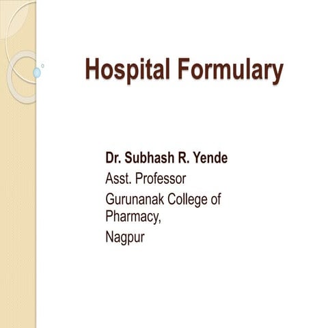 Hospital Formulary | PPTX