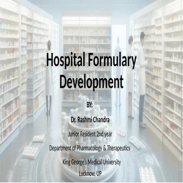 Hospital formulary development and Rational drug use | PPTX