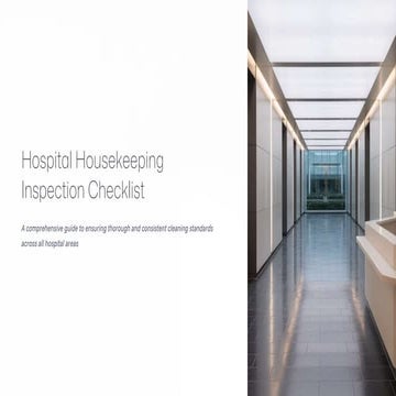 Hospital Housekeeping Inspection Checklist with eAuditor Audits ...