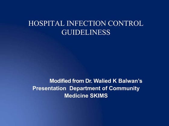 Hospital infection control committee | PPTX