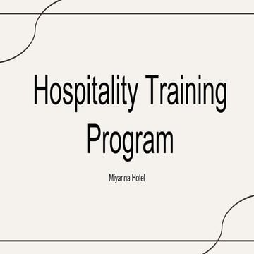 Hospitality Training for Hotel Industries | PPTX