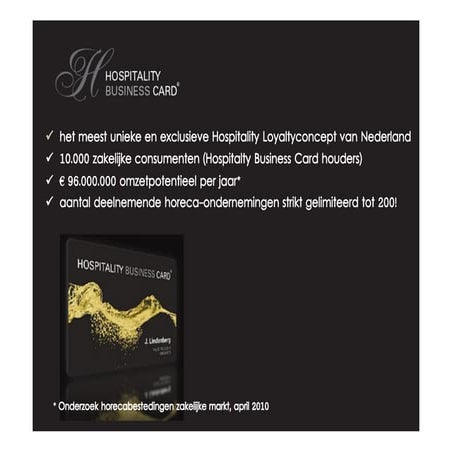 Hospitality business card