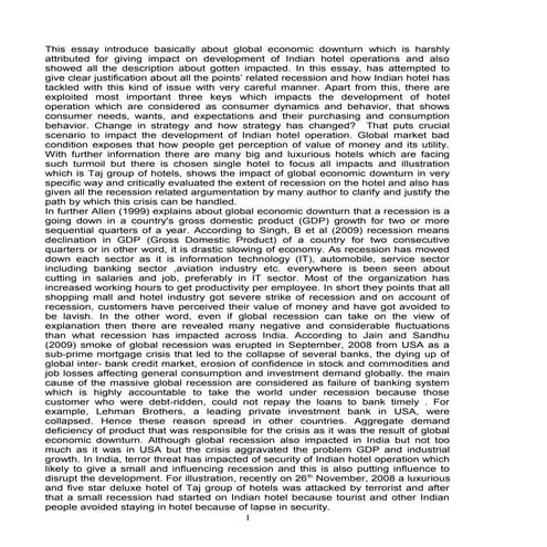 Hospitality business development | DOC