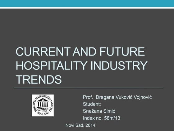 Introduction to Hospitality Industry | PPT