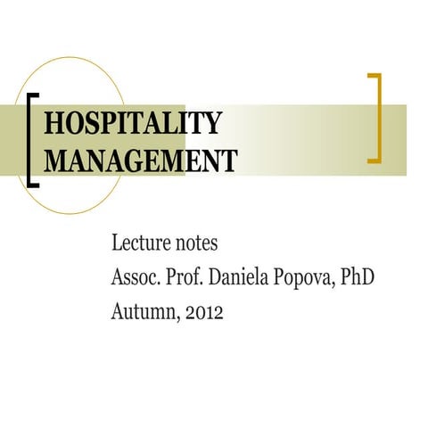 Hospitality management | PPT