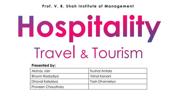 Introduction to Hospitality | PPT