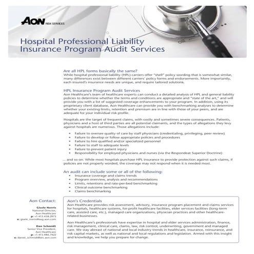 Hospital Liability Audit Services | PDF