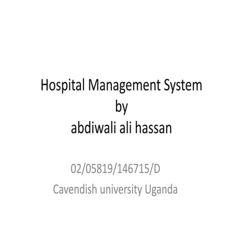 Hospital Management System | PPTX