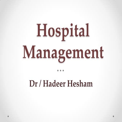 Hospital Management Pdf