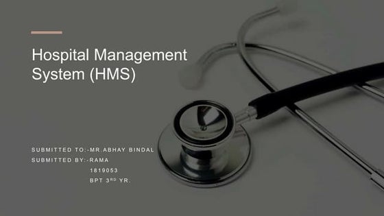 Healthcare Management System | PPT