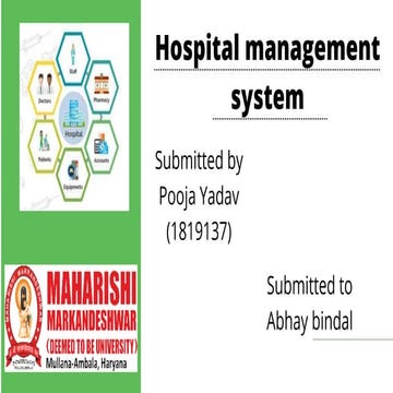 Presentation on Hospital Management System | PPTX