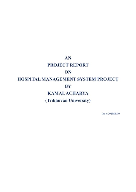 HOSPITAL MANAGEMENT SYSTEM project report | PDF