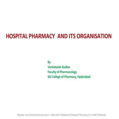 HOSPITAL PHARMACY (D. Pharm) | PPTX