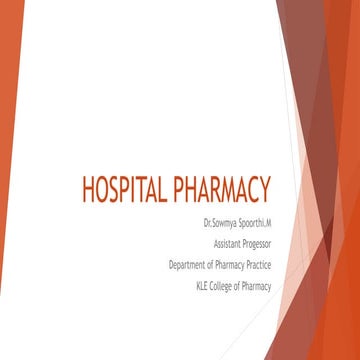HOSPITAL PHARMACY (D. Pharm) | PPTX