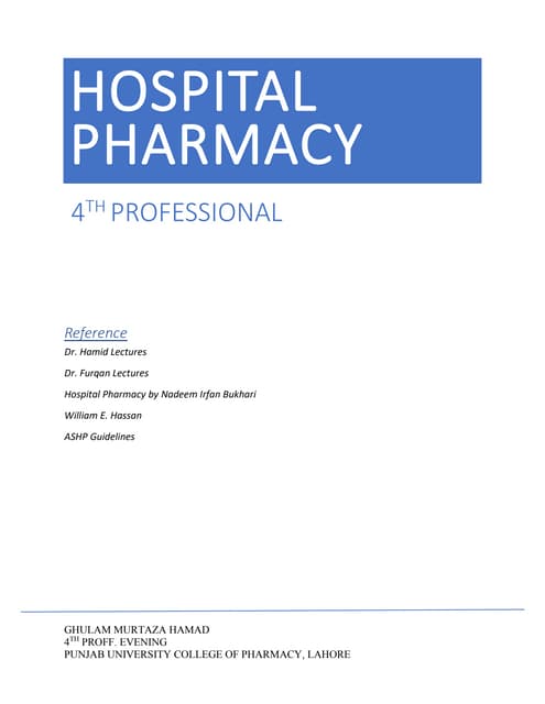 Outpatients and inpatients pharmacy | PPT