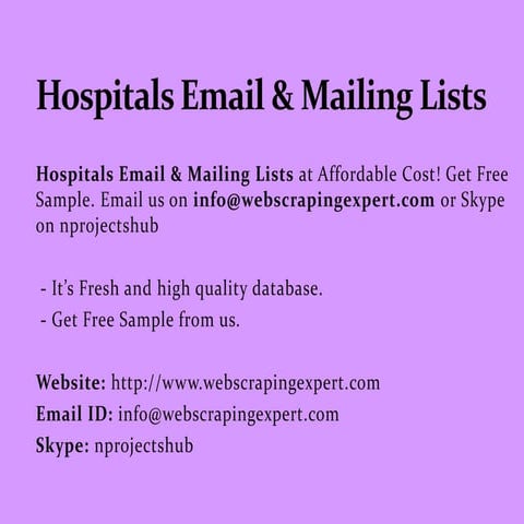 Hospitals email lists | PPTX