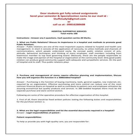 Hospital supportive services | DOCX