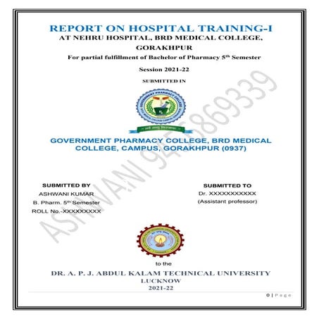 Hospital Training Report | PDF