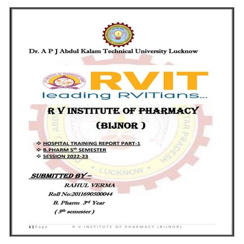 Hospital traning report by Rahul Chaudhary | PDF