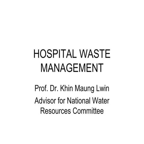 Hospital waste management | PPT | Business | Business and Finance