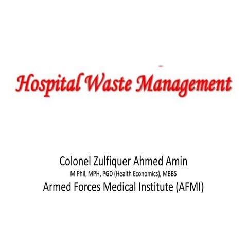 Hospital Waste Management | PPTX