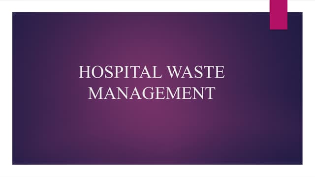 Healthcare Waste Management | PDF