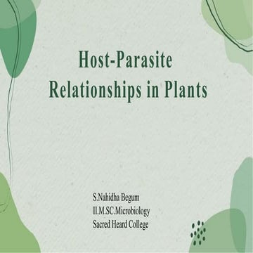 Host - Parasite Relationships in plants | PPTX
