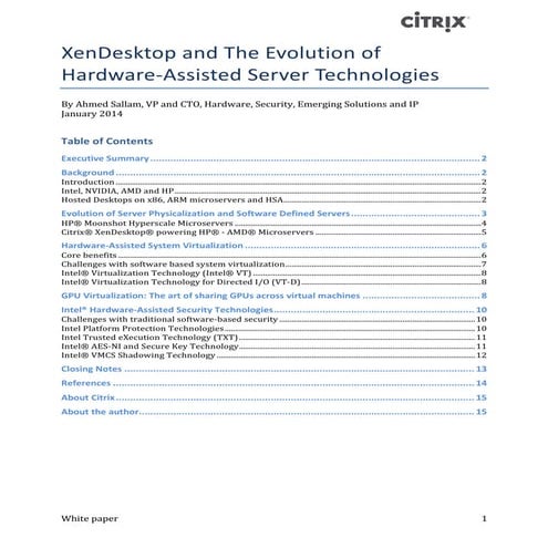 Hosted desktops and server evolution technologies - 2014 Edition | PDF