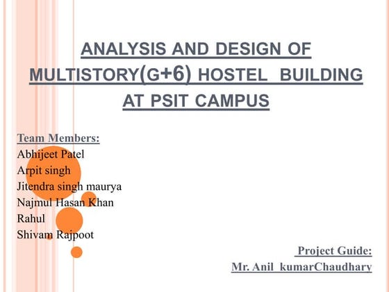 Design and planning of hostel building by vijayan | PPT | Civil ...