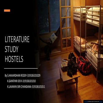 Literature study Hostels | PPTX