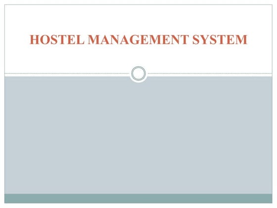 Hostel management | PPT