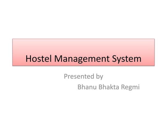 Hostel management system Software Engineering SRS | PDF