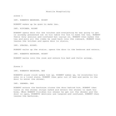 Hostile hospitality final screen play | PDF