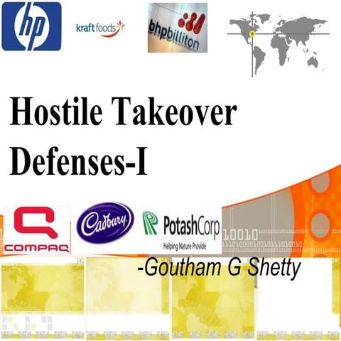 Hostile takeover defenses | PPTX