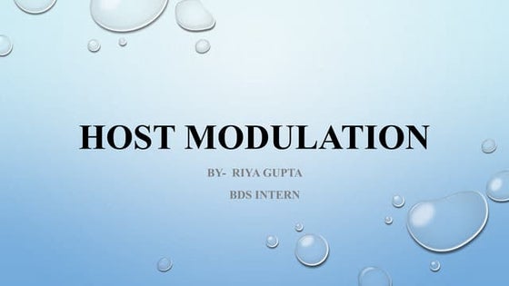 Host modulation therapy | PPTX