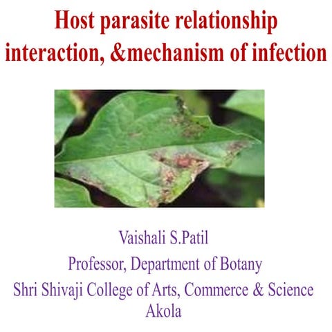 Host parasite relationship ,interaction & mechanism of | PDF