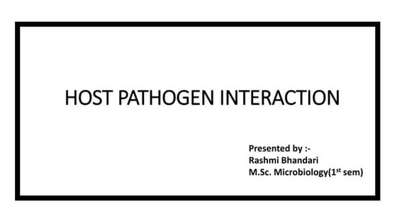 Host Pathogen Interactions Ppt
