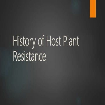 History of Host plant resistance...... | PPTX