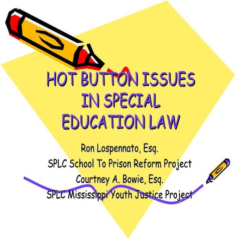 Hot Button Issues In S P E D L A W | PPT