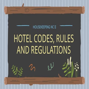 Hotel codes, rules and regulations | PDF