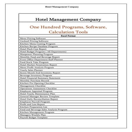 Hotel management | PDF