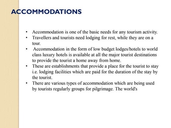 Types of Lodging Accommodations - Tourism & Hospitality Industry | PDF