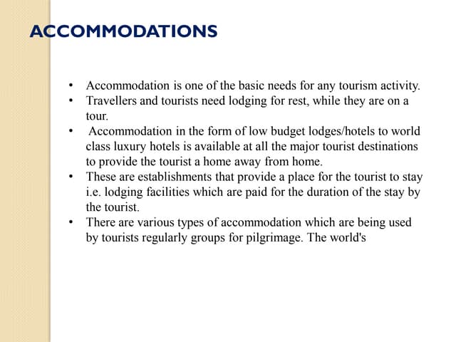 Different types of accommodations (1).pdf | Bed & Breakfasts | Travel Type